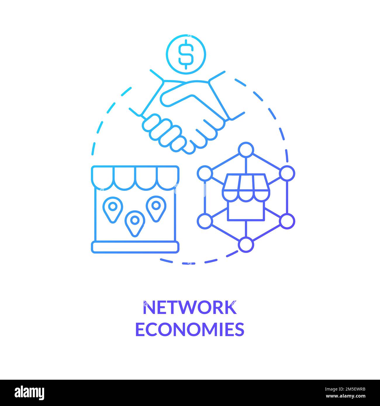 Network economies blue gradient concept icon Stock Vector Image & Art ...