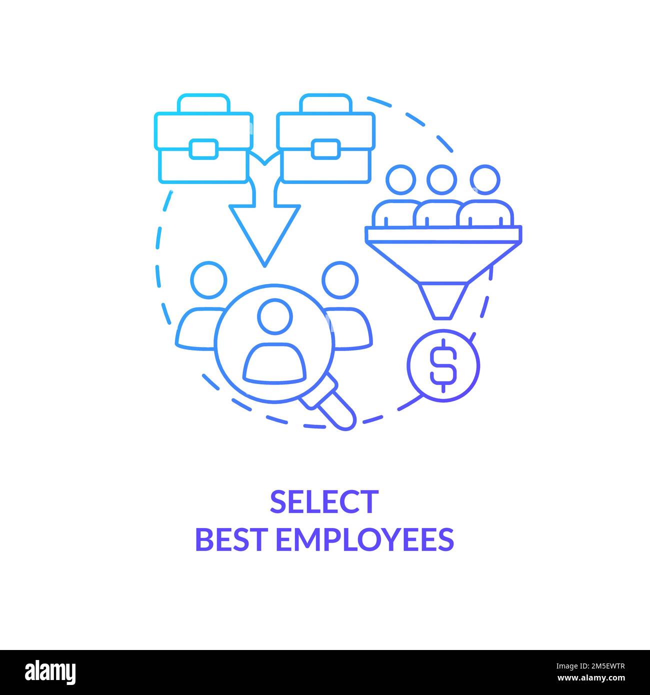 Select best employees blue gradient concept icon Stock Vector Image ...
