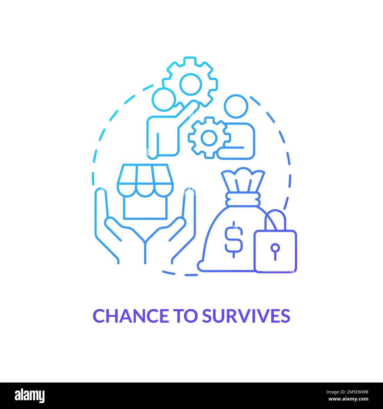 Chance to survives blue gradient concept icon Stock Vector Image & Art ...
