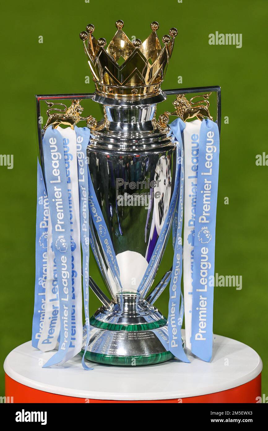 Premier league trophy on show ahead of the Premier League match Leeds ...