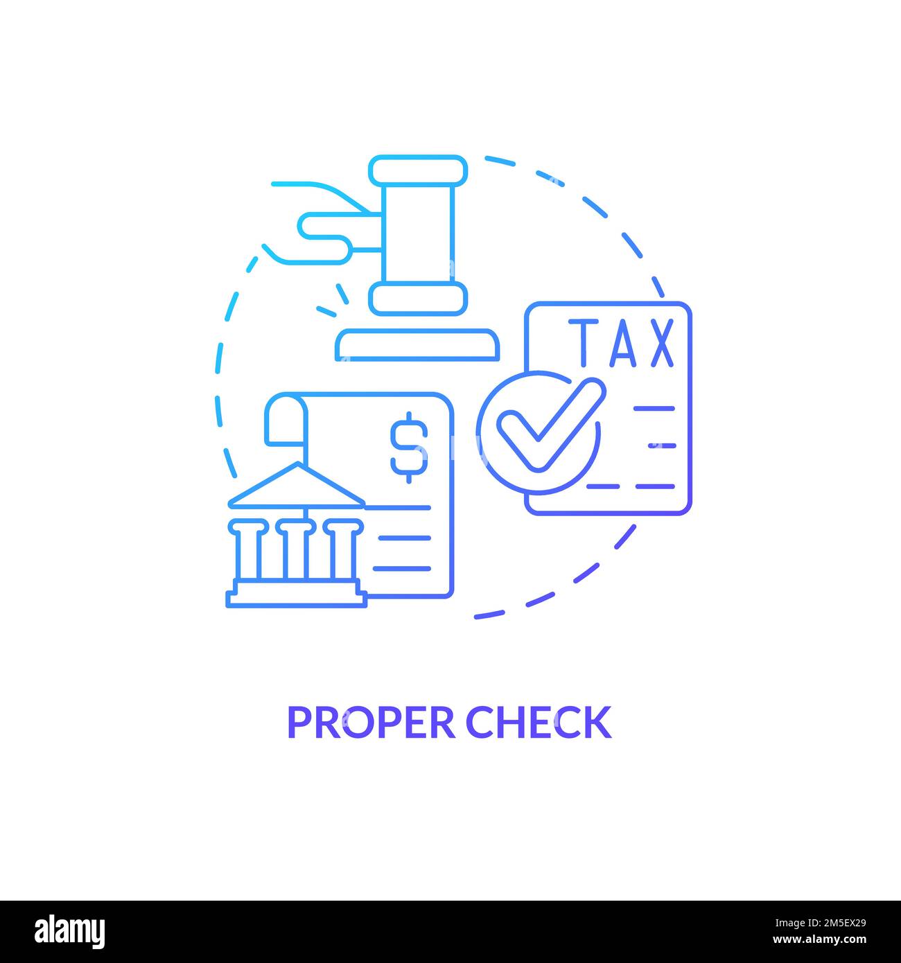 Proper check blue gradient concept icon Stock Vector Image & Art - Alamy