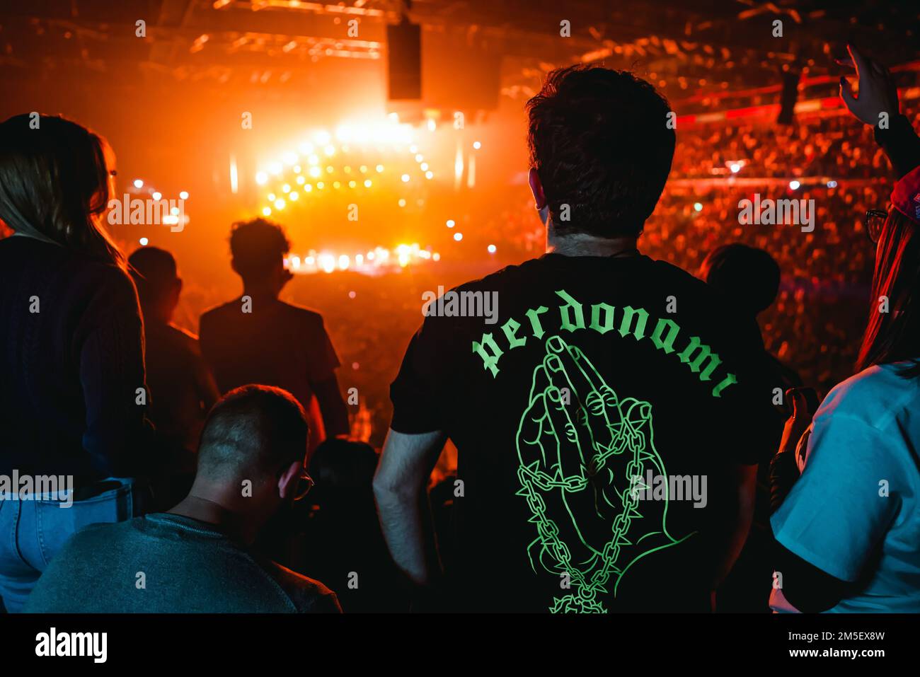 Milan, Italy. 12th Dec, 2022. Salmo performs live at Mediolanum Forum ...