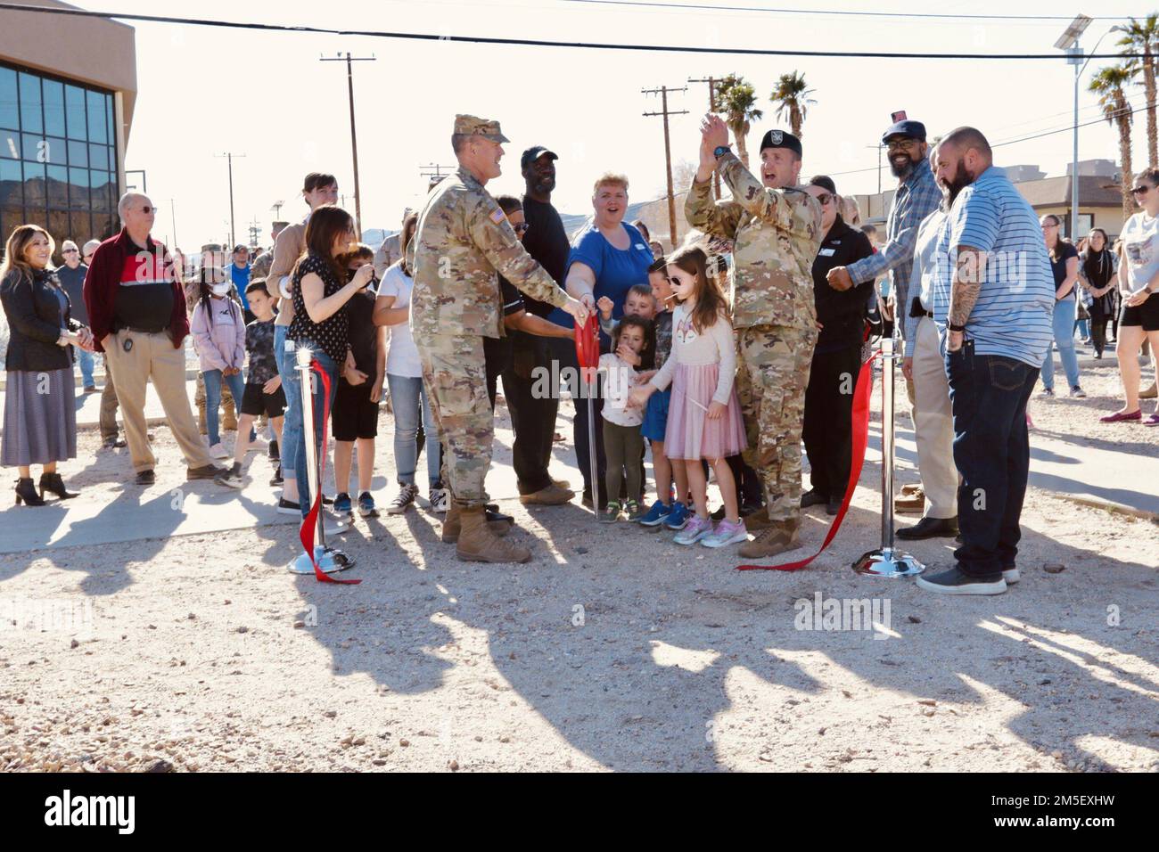 Brig. Gen. Curt Taylor and Col. Jason Clarke celebrate the library ...