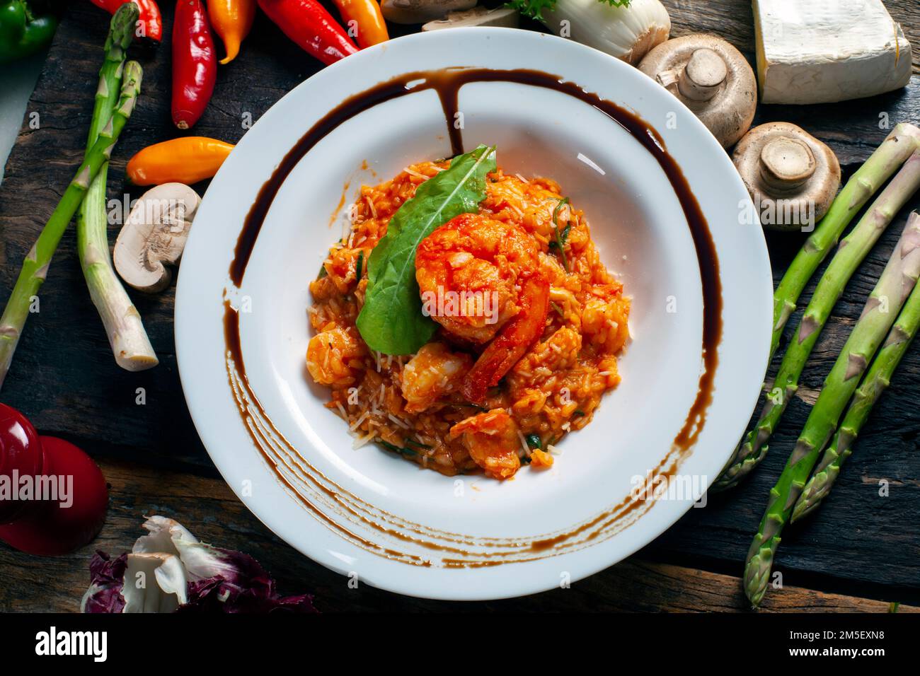 Shrimp risotto, traditional Italian cuisine Stock Photo - Alamy