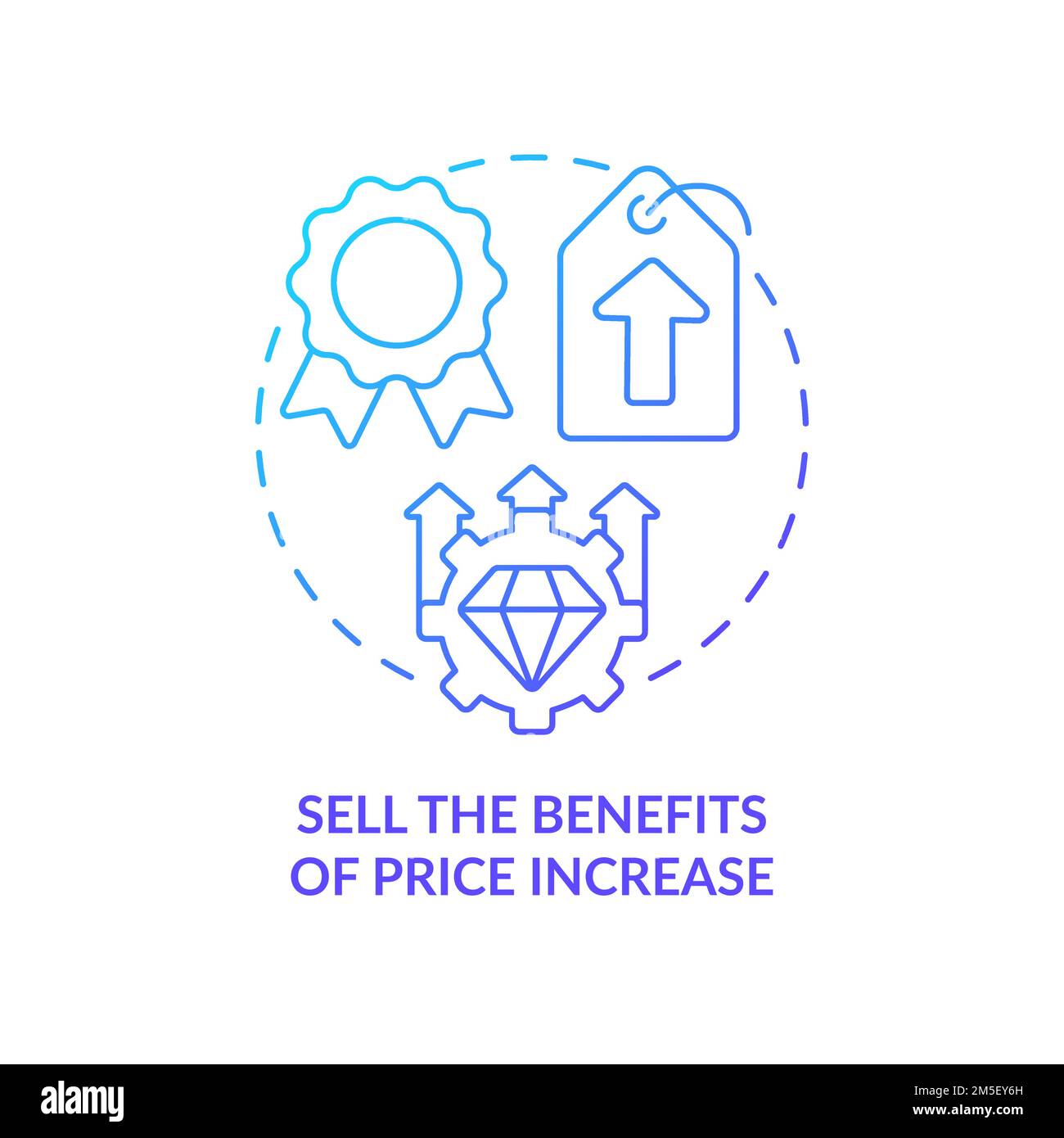 Sell benefits of price increase blue gradient concept icon Stock Vector Image & Art - Alamy