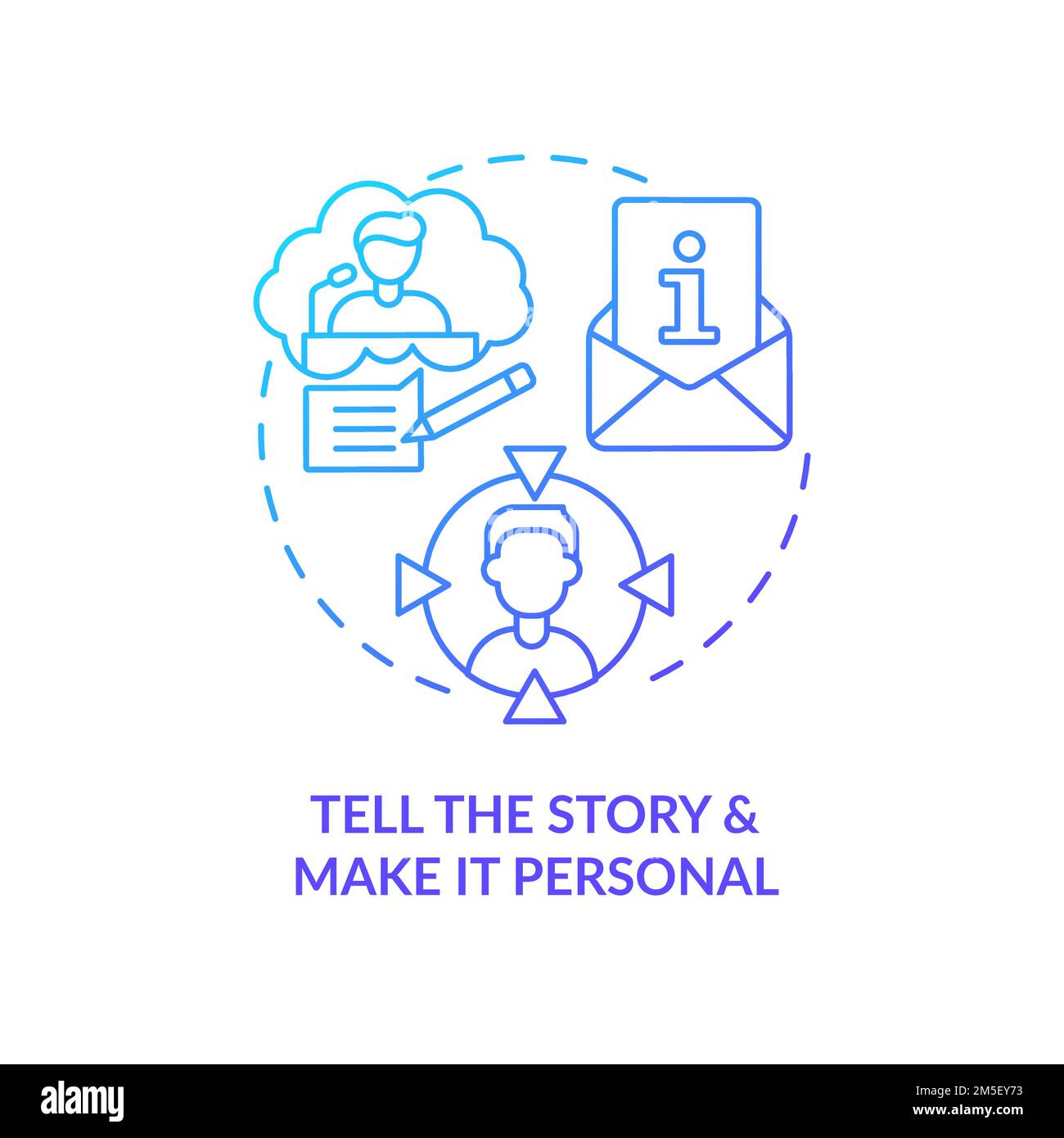Tell story and make it personal blue gradient concept icon Stock Vector ...