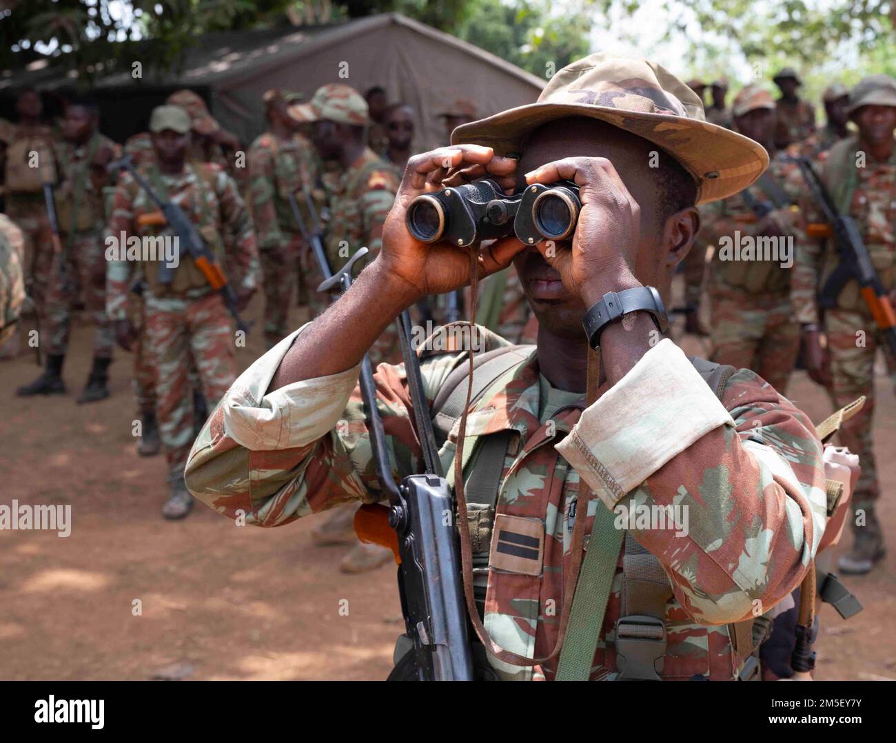A 1st lieutenant from the Benin 1st Commando Parachute Battalion ...