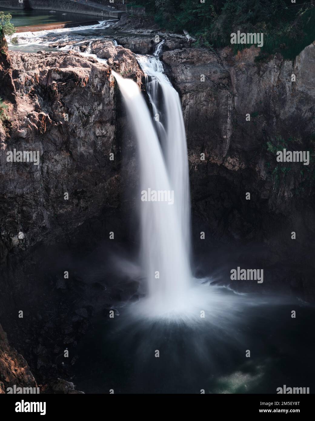 A vertical footage of a 270 foot Snoqualmie Falls at Washington state ...