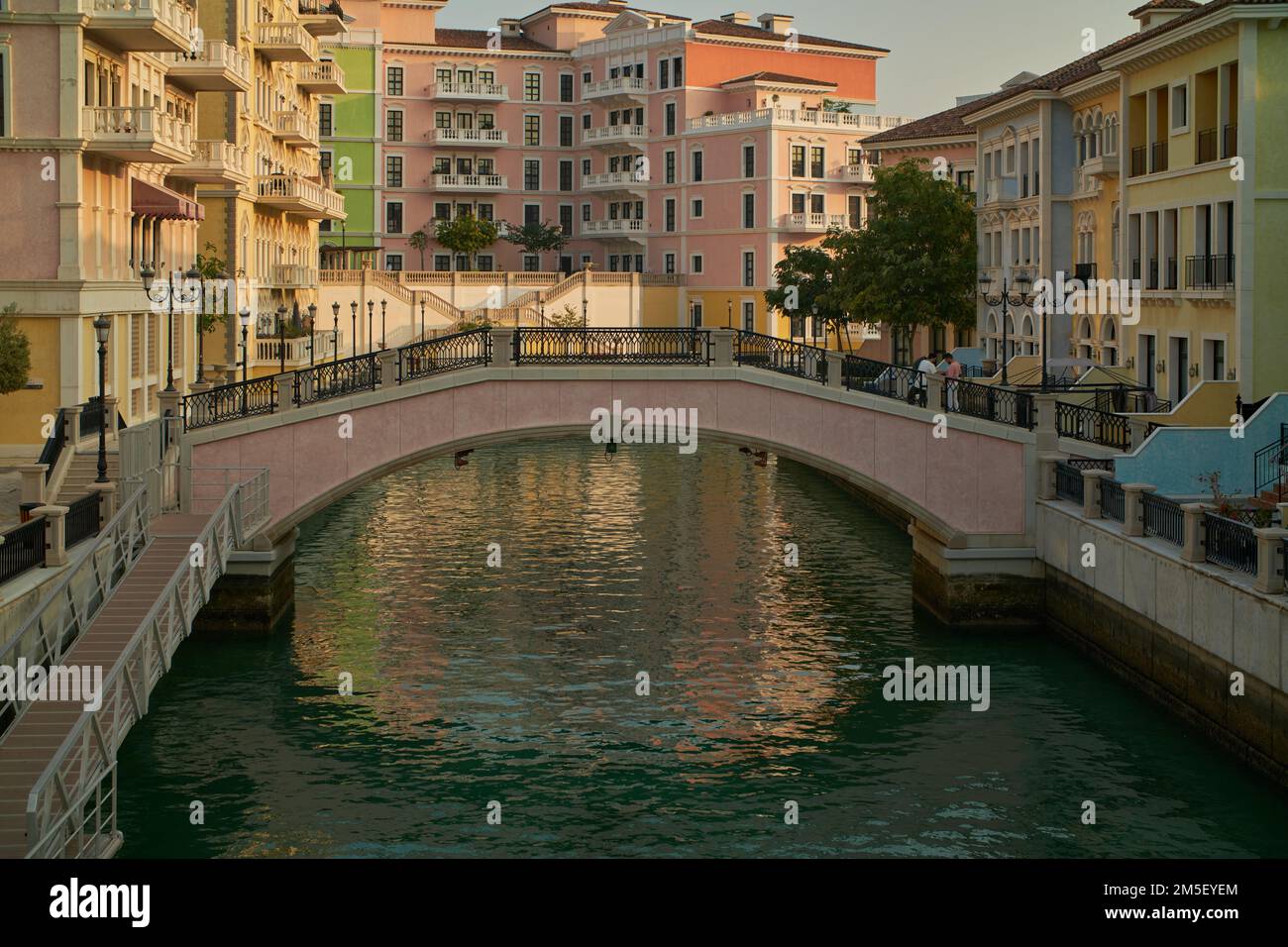 Qanat Quartier The pearl, Doha Qatar after noon shot showing the unique ...