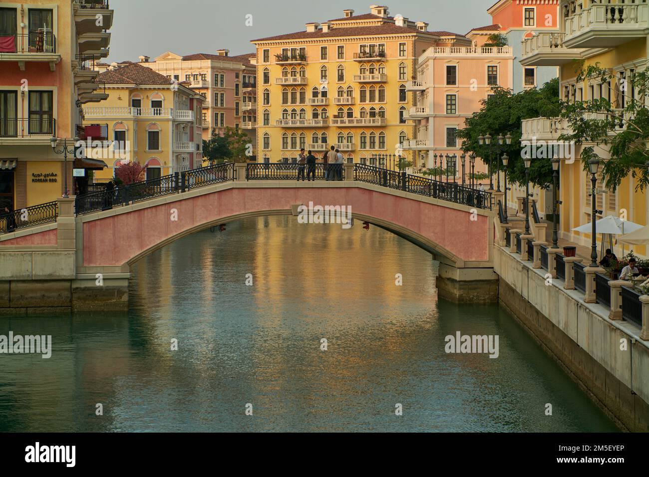 Qanat Quartier The pearl, Doha Qatar after noon shot showing the unique ...