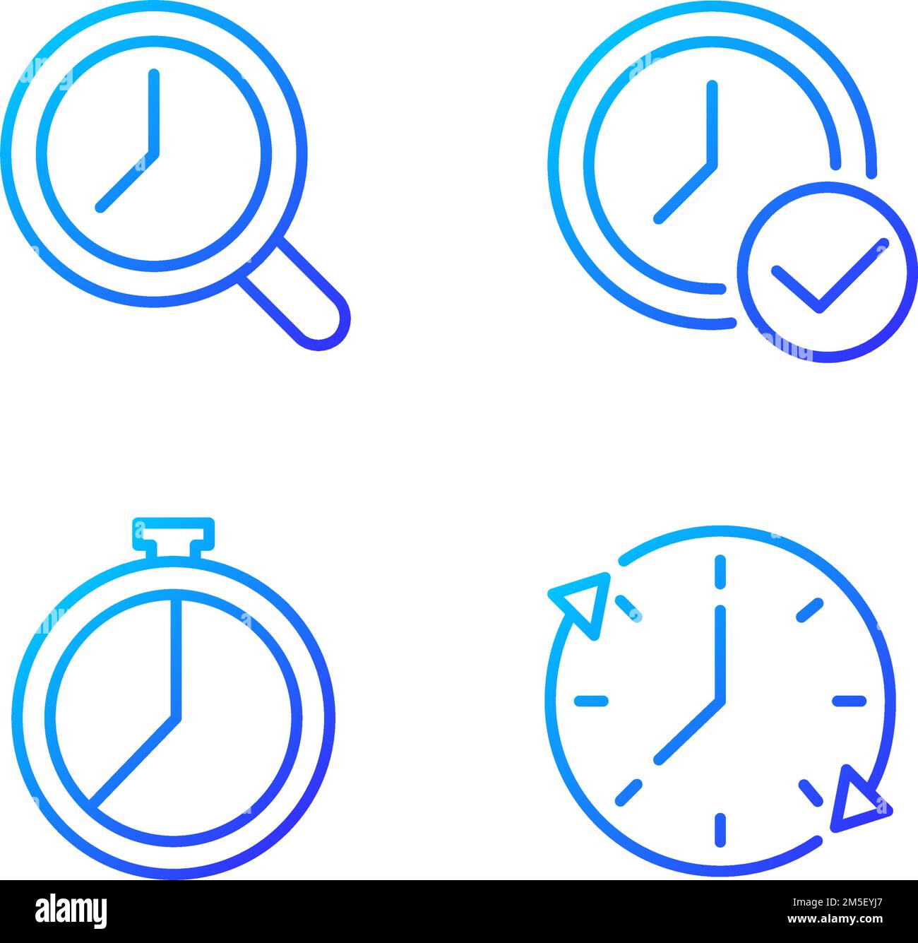 Time management pixel perfect gradient linear vector icons set Stock ... Time management pixel perfect gradient linear vector icons set Stock ...