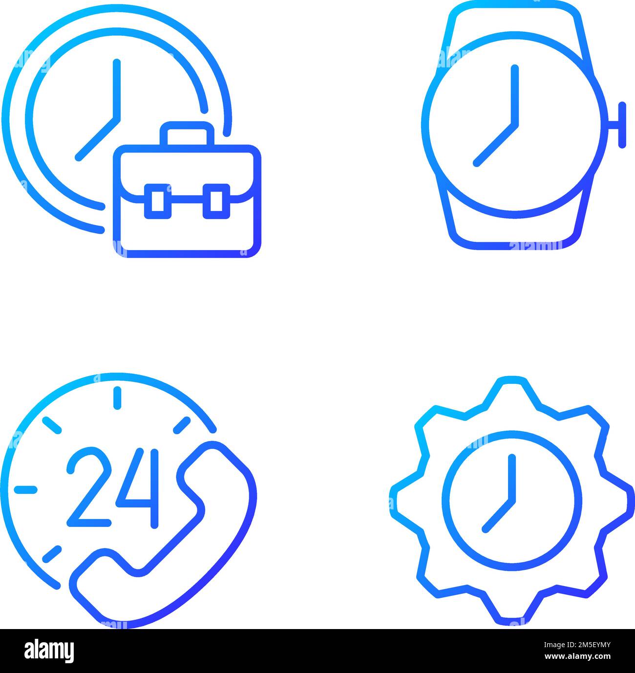 Keep track of hours pixel perfect gradient linear vector icons set Stock Vector Image & Art - Alamy