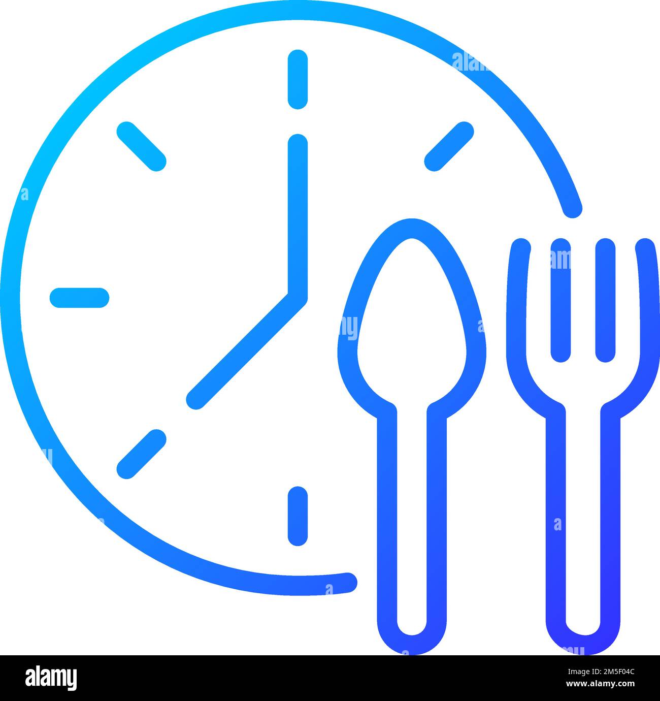 Lunchtime pixel perfect gradient linear vector icon Stock Vector Image ...