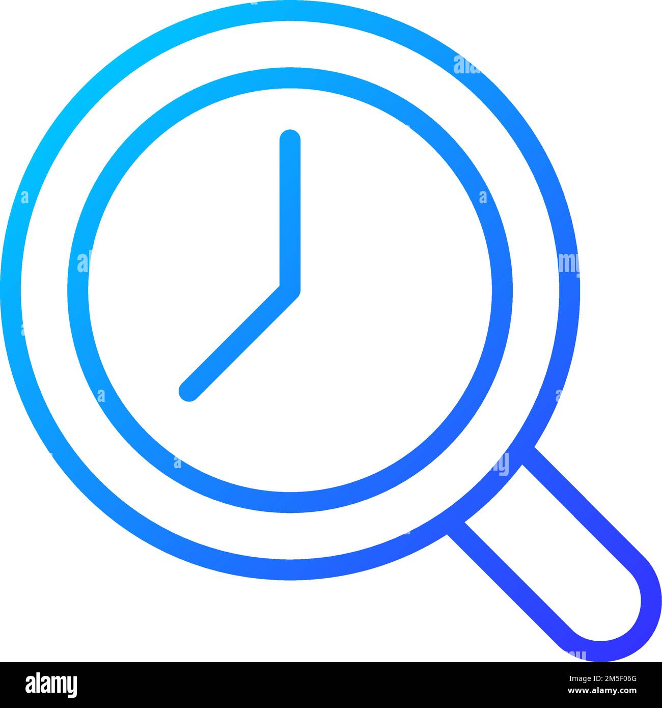Magnifying glass with clock pixel perfect gradient linear vector icon ... Magnifying glass with clock pixel perfect gradient linear vector icon ...