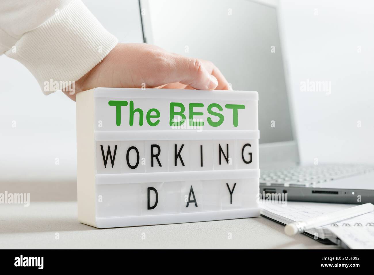 The best working day. A concept for employees and their working hours ...