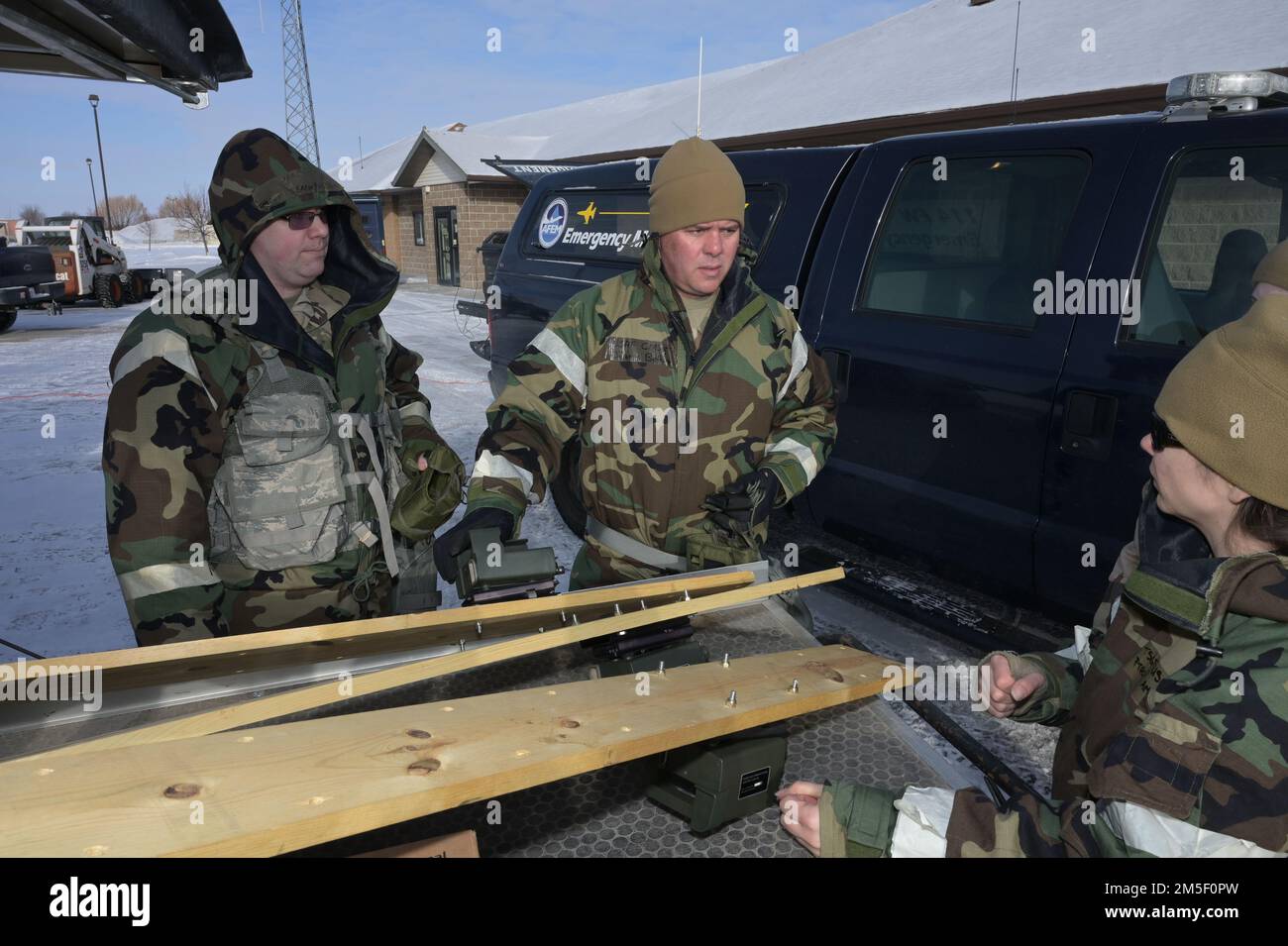 U.S. Air Force emergency management members from left to right Senior ...