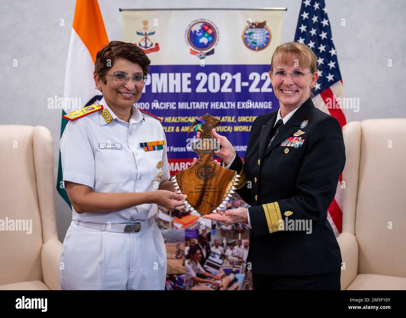220309-N-XC372-1380 NEW DELHI (Mar. 9, 2022) Rear Adm. Pamela Miller ...