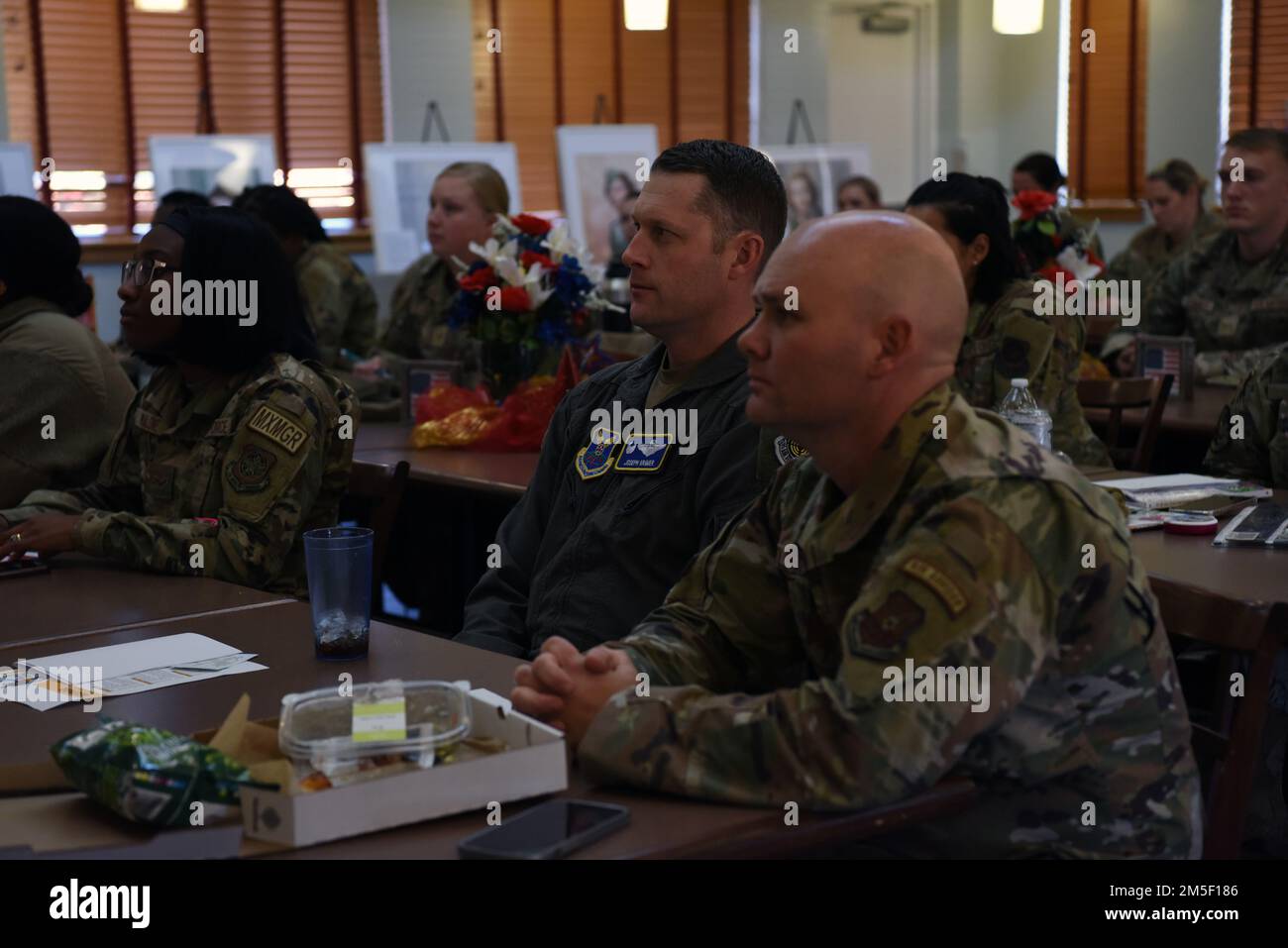 Col Joseph Kramer, 7th Bomb Wing commander (left), sits with Chief ...