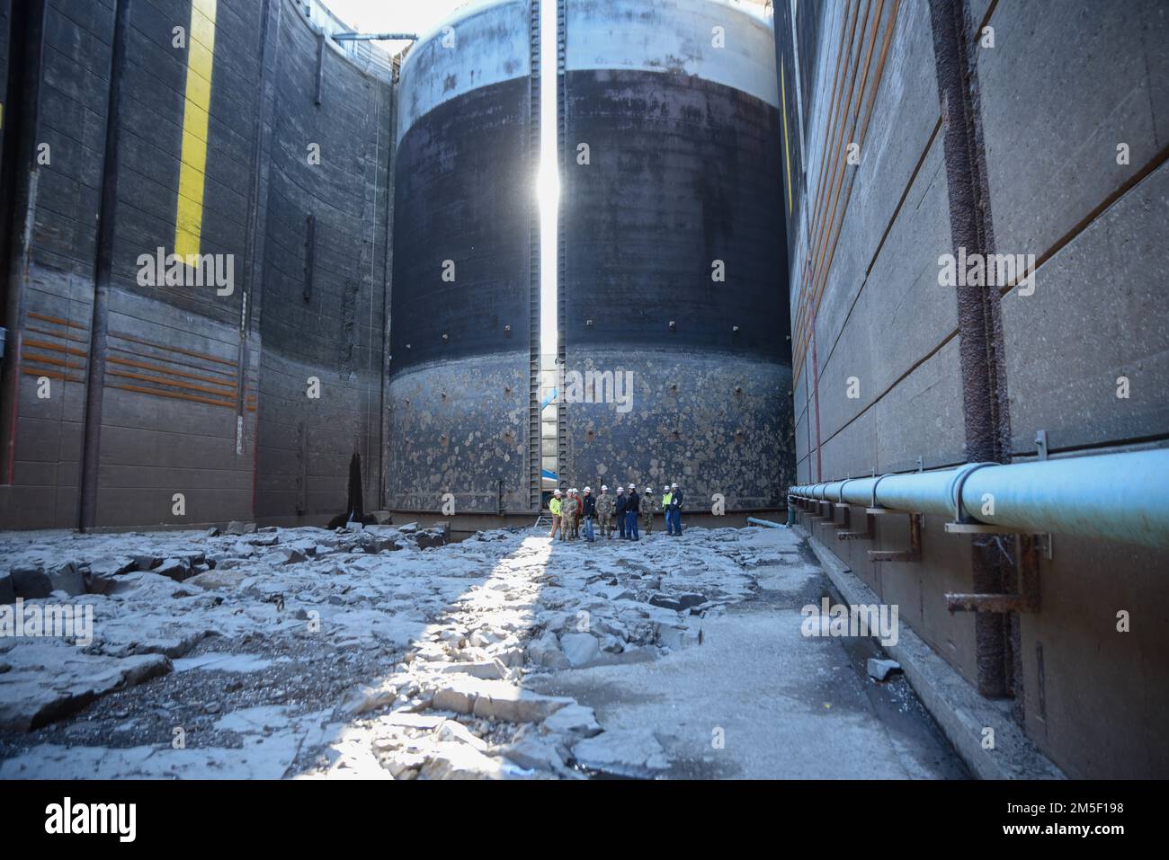 US Army Corps of Engineer Officials at the bottom of the Navigation ...