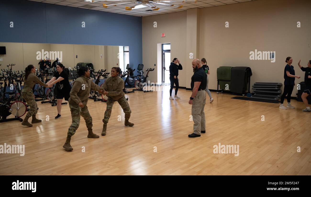 Members of Team Whiteman participate in a women’s self-defense class ...