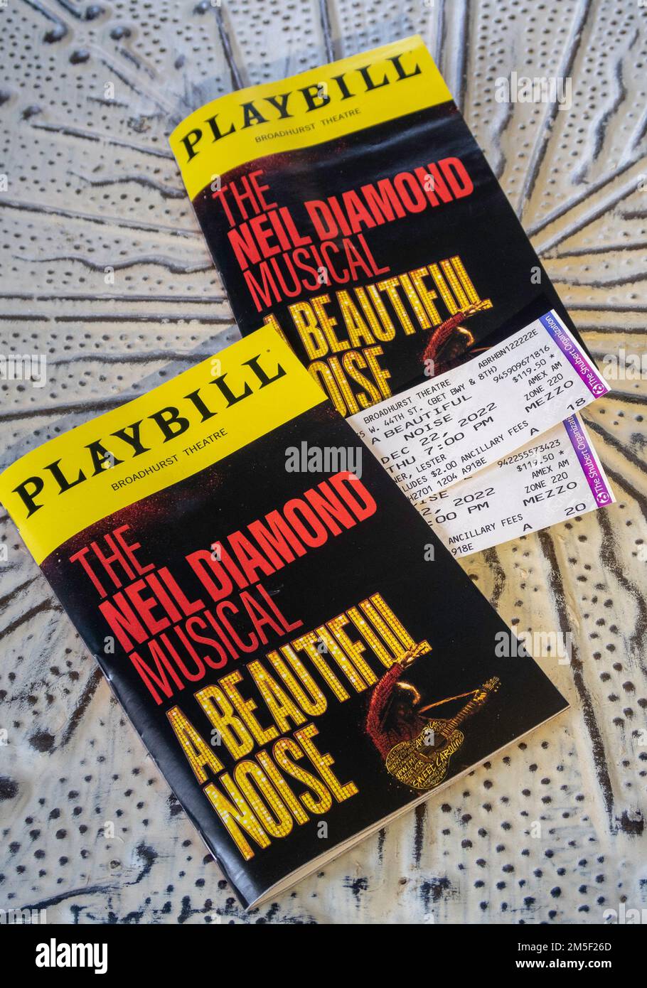The Neil Diamond Musical "A Beautiful Noise" playbill from the ...