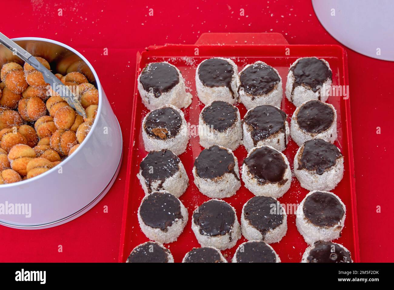 Russian Caps Cakes at Tray Traditional Balkans Cuisine Dessert Stock ...