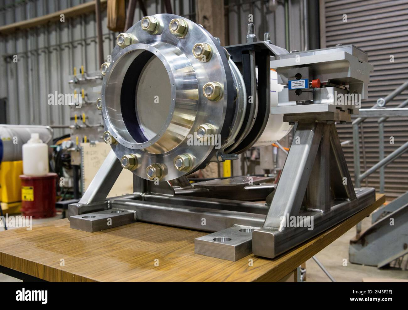 An instrumented small engine test stand sits, March 9, 2022, in the ...