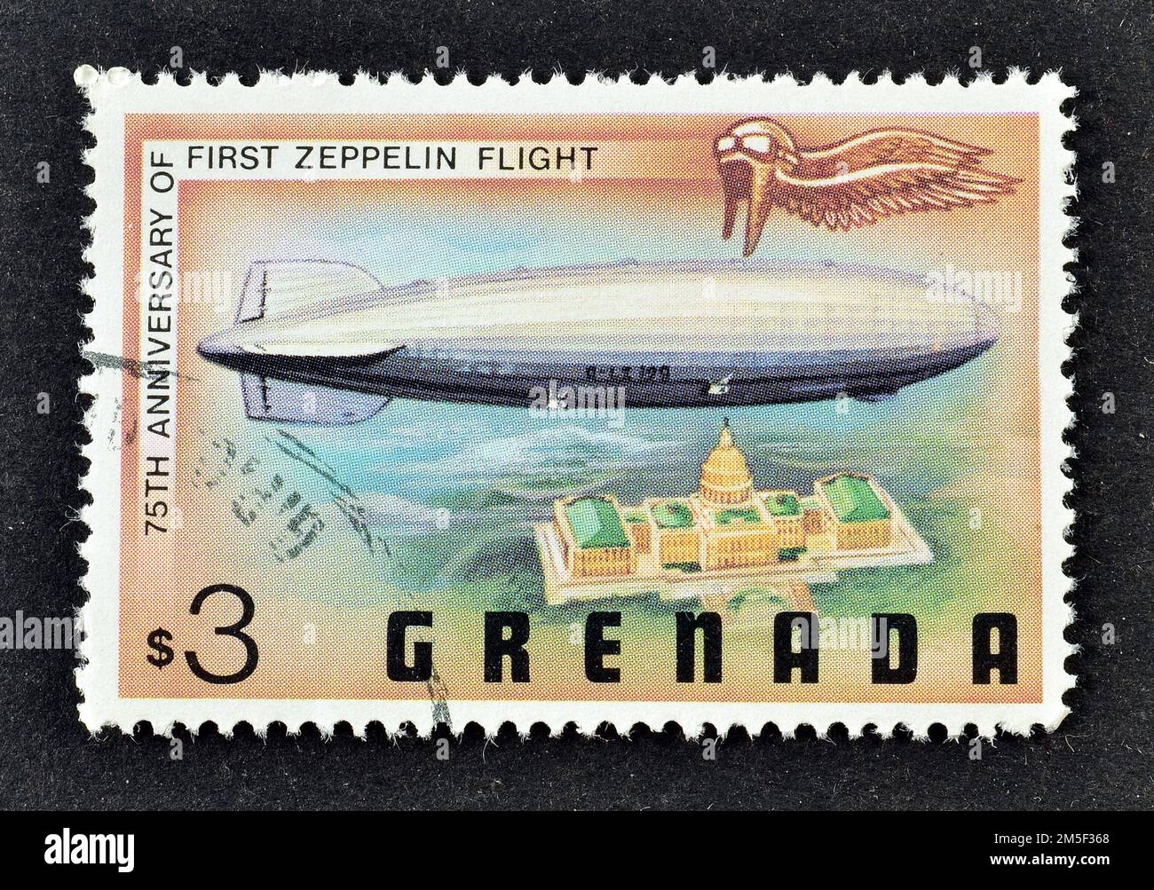 Cancelled postage stamp printed by Grenada, that celebrates 75th ...