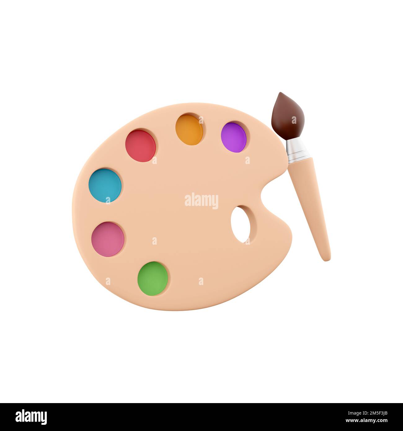 3d rendering art pastel color palette with paint brush tool for ...