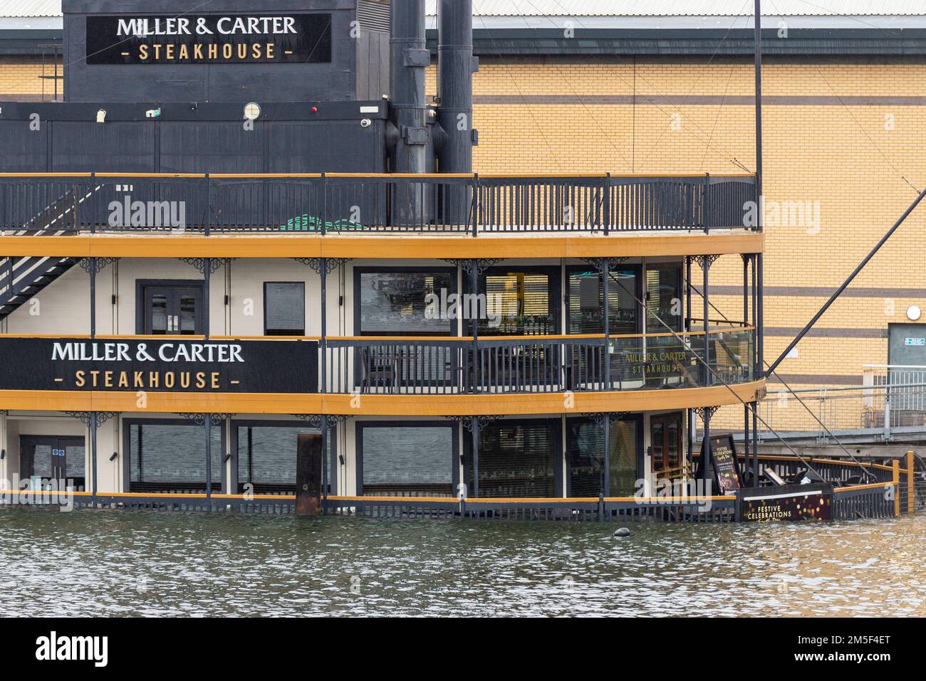 Miller & Carter Steakhouse restaurant paddle boat began to take on ...