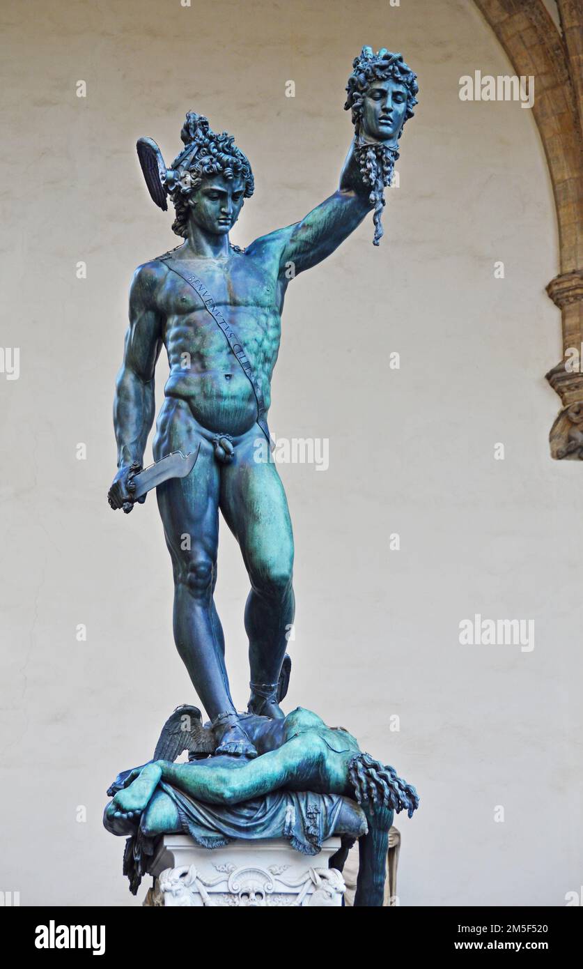 Perseus with the severed head of Medusa the Gorgon. 1545-1554 bronze ...