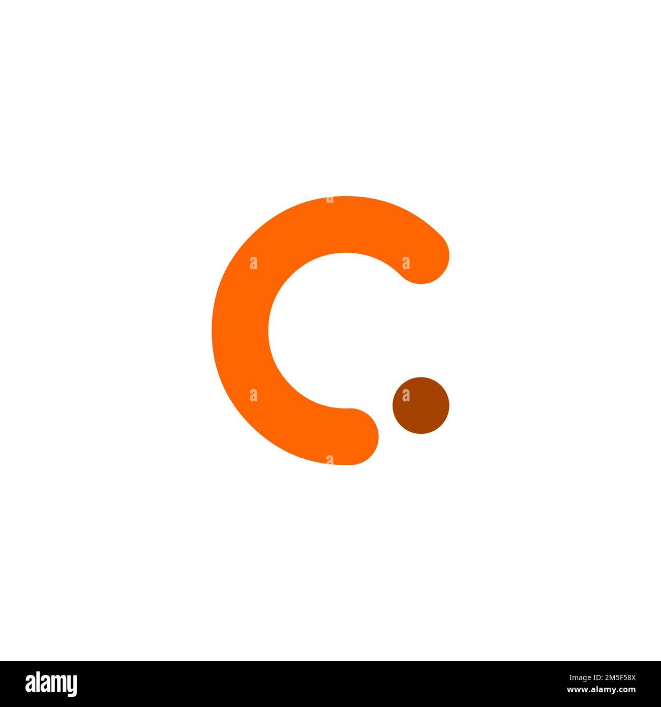 A vector of an editable logo with the letter "C" isolated on an empty ...
