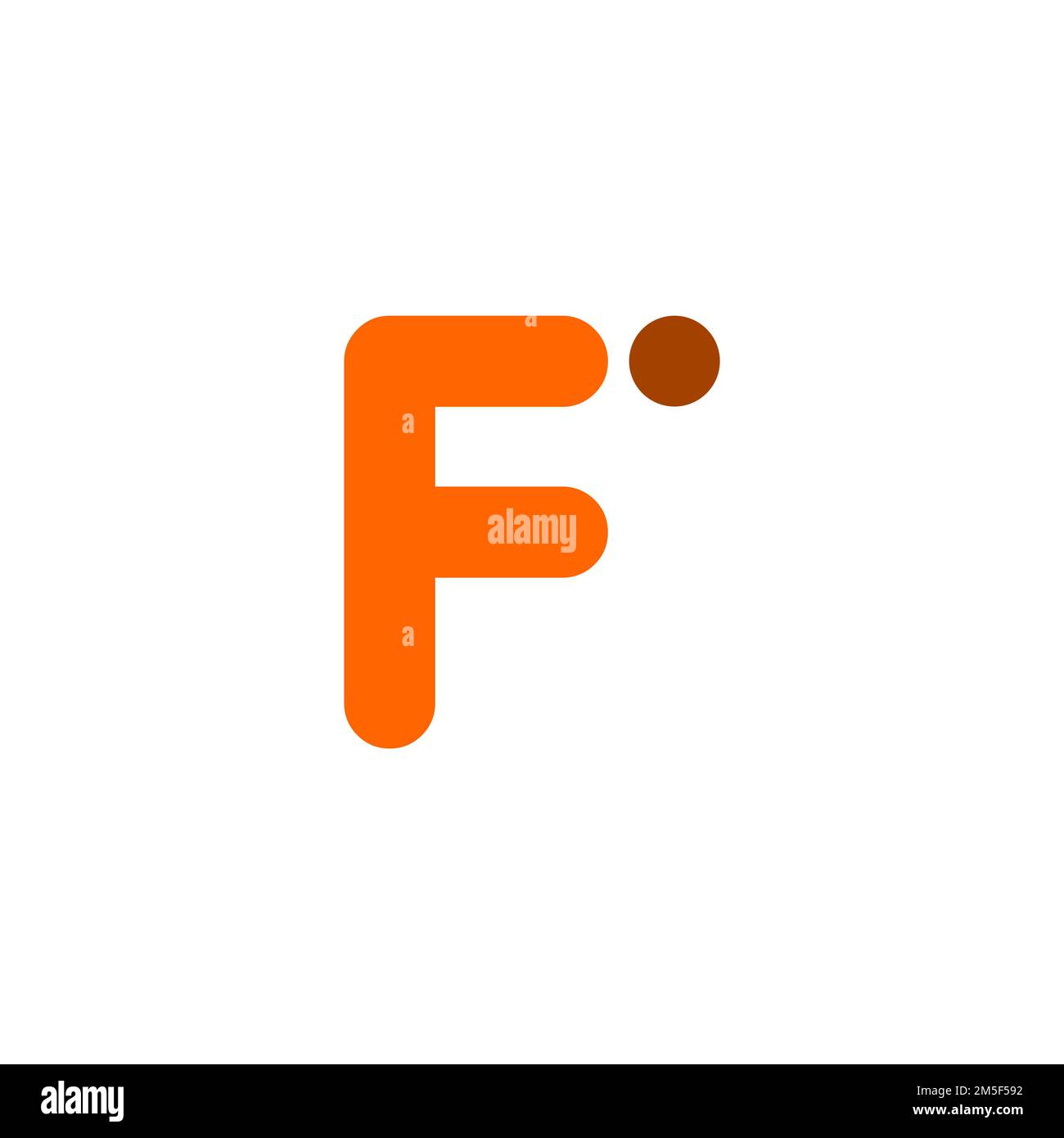 A vector of an editable logo with the letter "F" isolated on an empty ...
