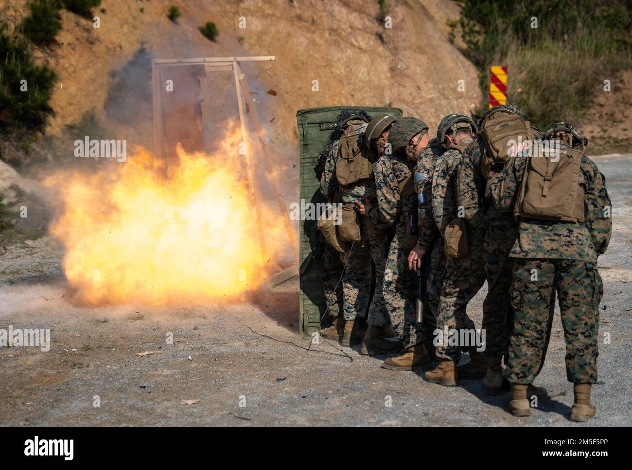 U.S. Marines with 1st Battalion, 3d Marines, 3d Marine Division conduct ...