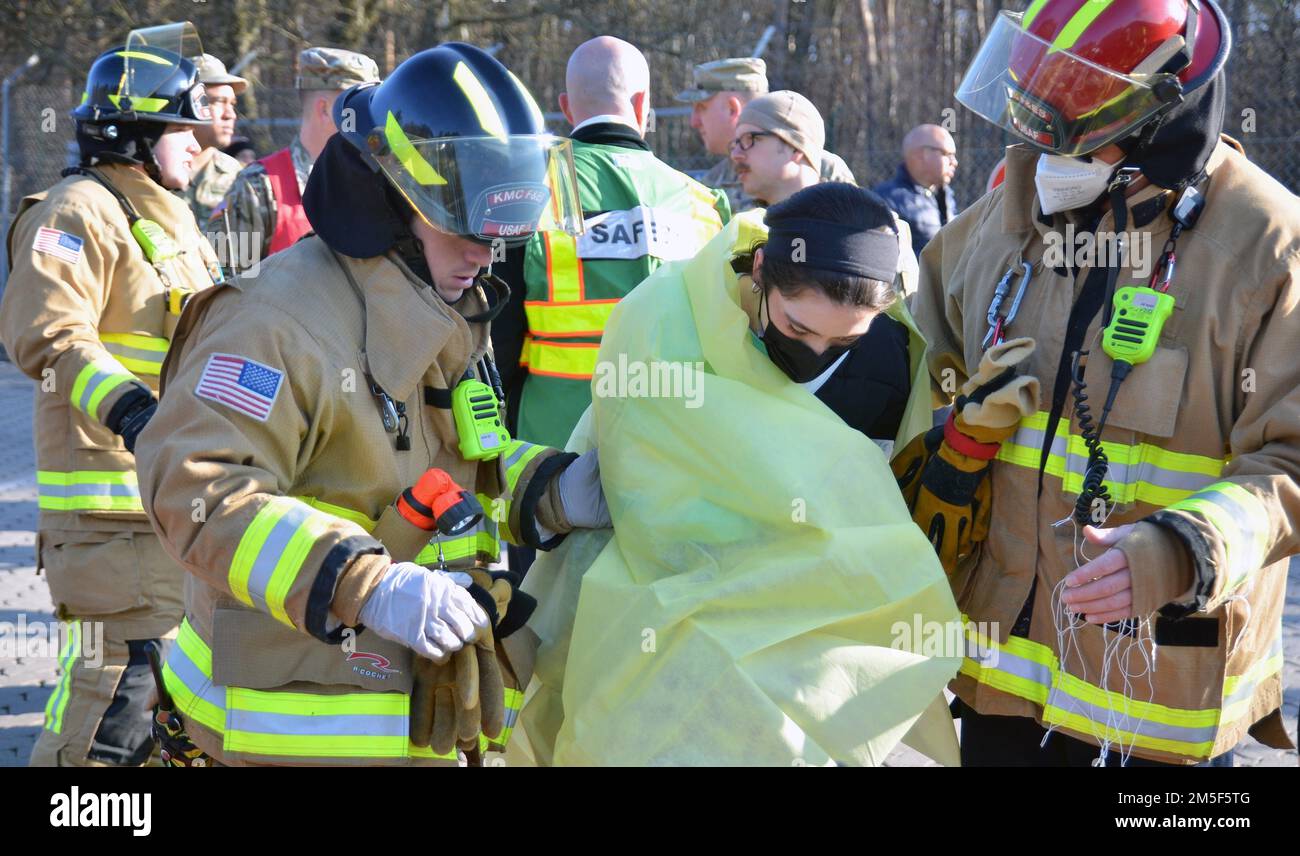 Airman 1st Class Cody Clarkin and Mr. Marcus Fuchs, crew chief fire ...