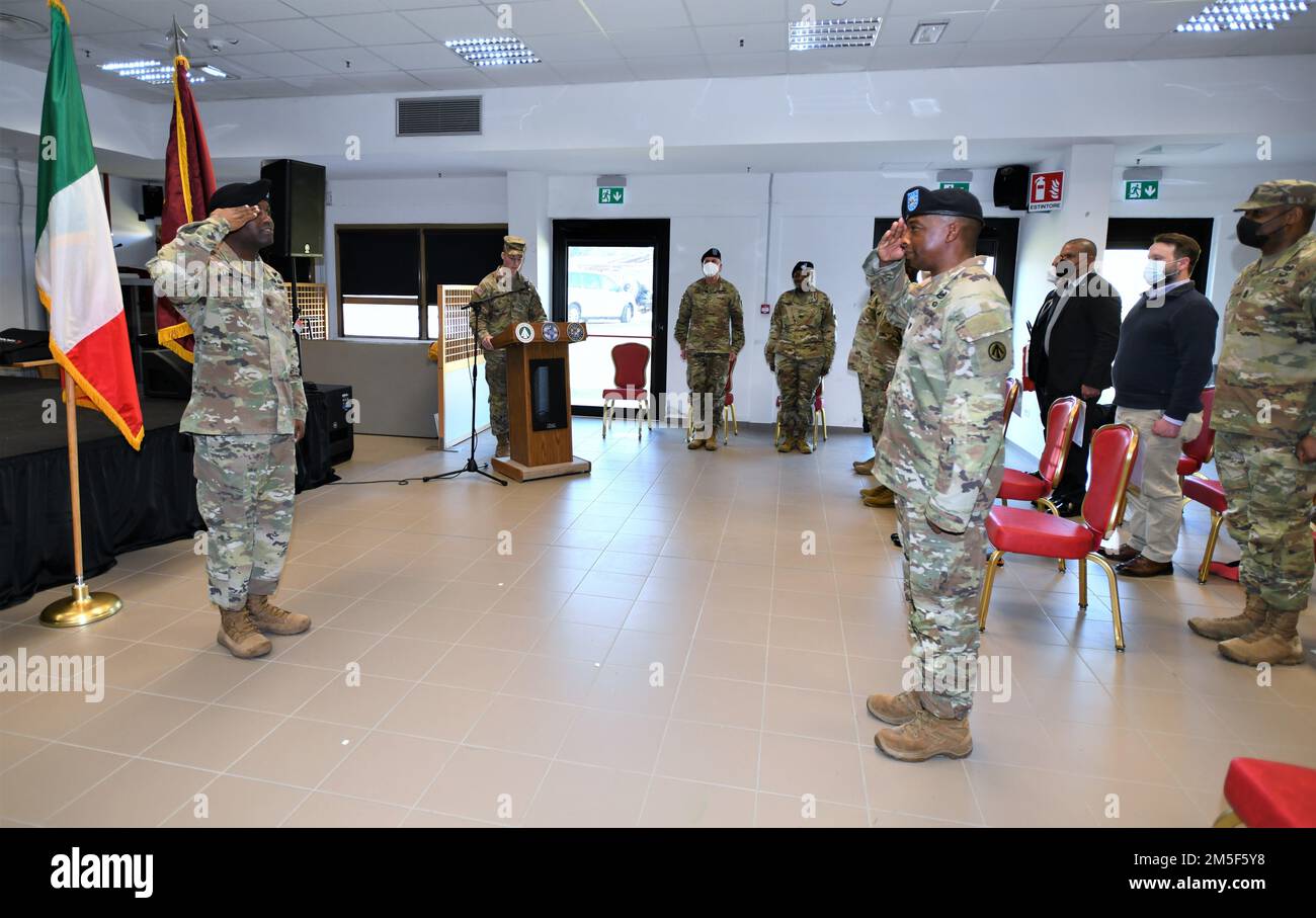 (Left), Incoming U.S. Army SGM Nicholson Lawrence salutes, (right) U.S ...