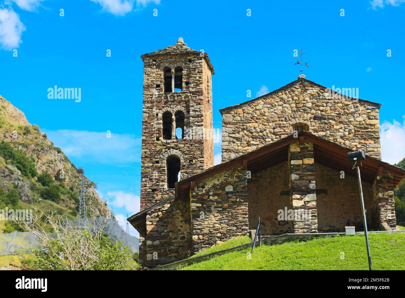 The medieval church of Sant Joan de Caselles Church in Canillo, Andorra ...