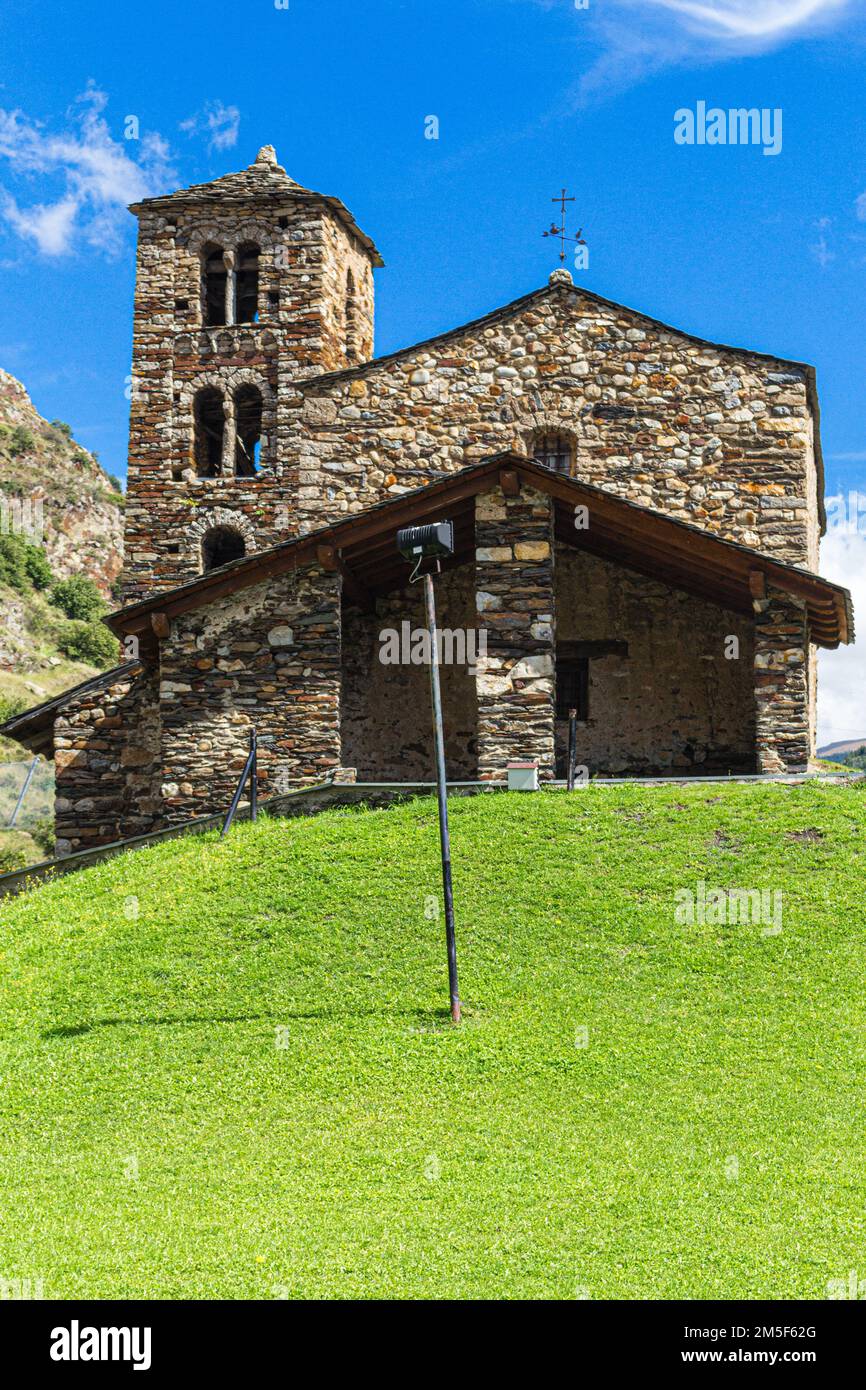 The medieval church of Sant Joan de Caselles Church in Canillo, Andorra ...