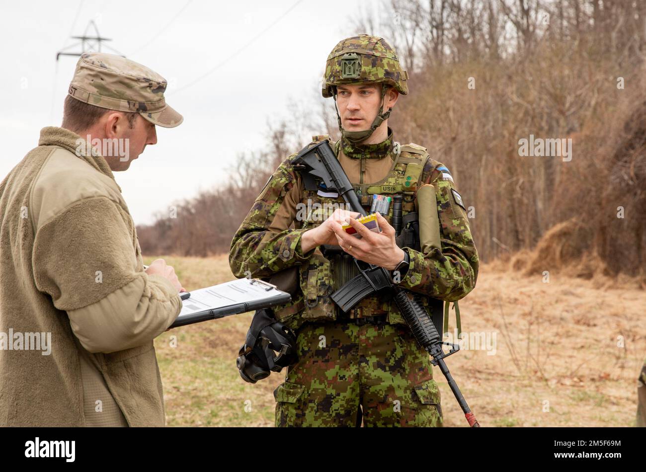 2nd Lt. Siim Usin, with the Estonian Defence Force, conducts basic ...