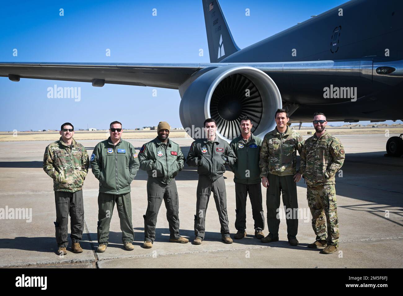 KC-46 Pegasus aircrew and sensor operators pose for a group photo after ...