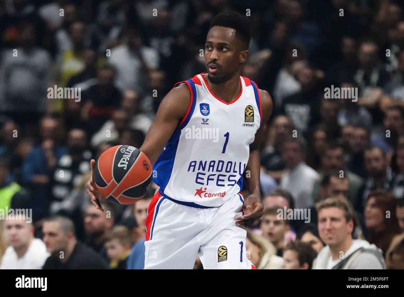 Belgrade, Serbia, 16 December 2022. Rodrigue Beaubois of Anadolu Efes ...