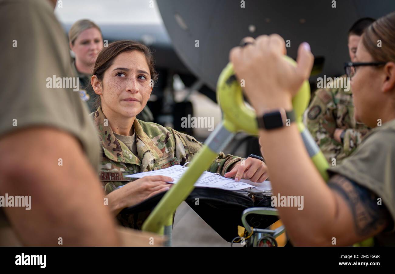 U.S. Air Force Capt. Kat Ybarra, a pilot assigned to the 91st Air ...