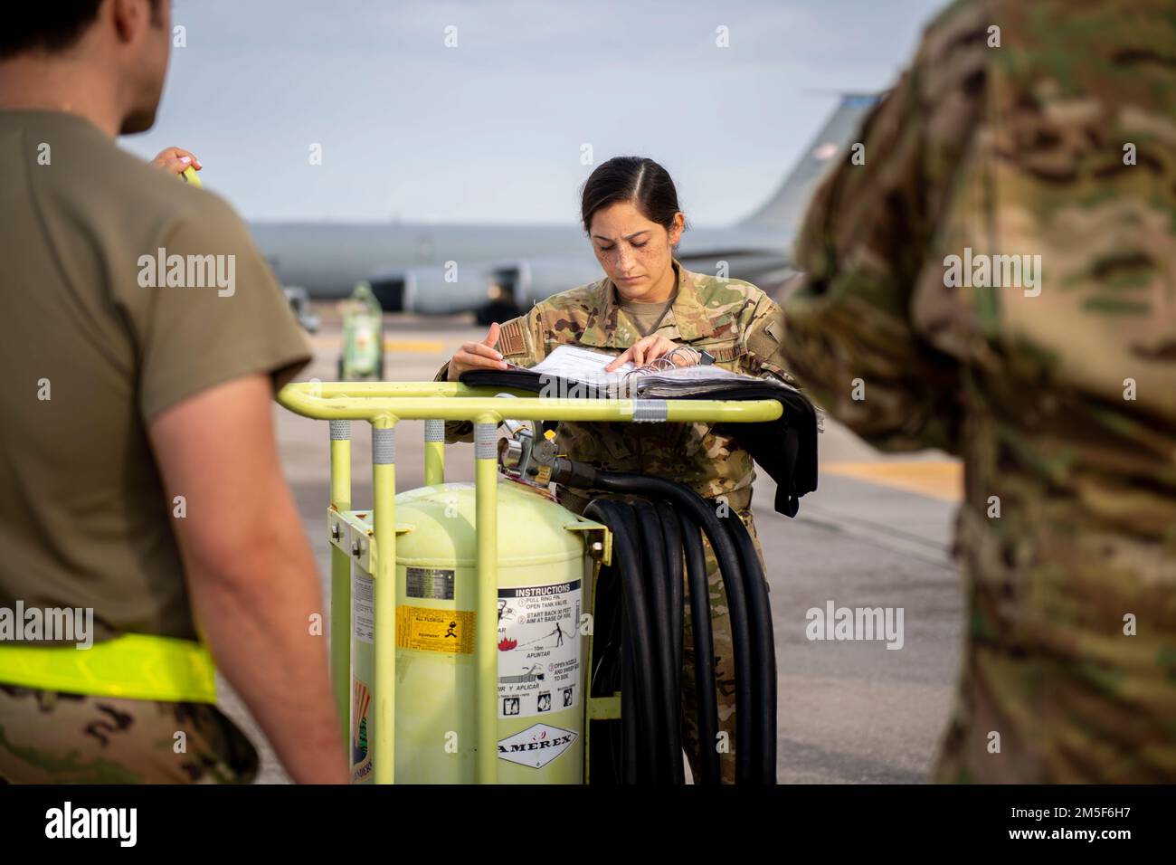 U.S. Air Force Capt. Kat Ybarra, a pilot assigned to the 91st Air ...