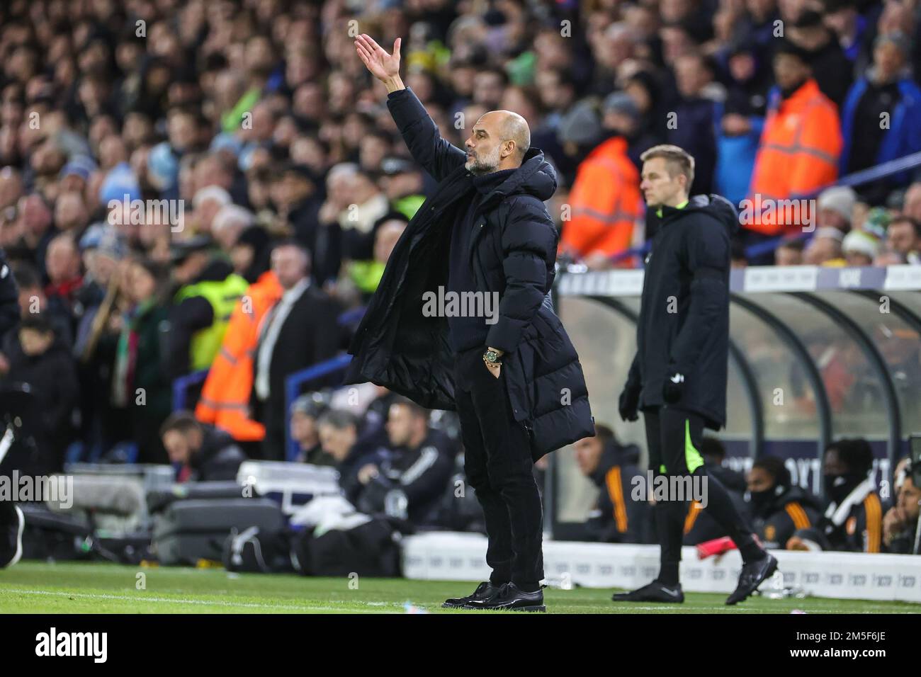 Pep Guardiola Manager of Manchester City gives his team instructions ...