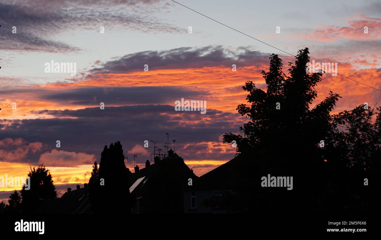 Beautiful Sunset in Canley, Coventry Stock Photo - Alamy
