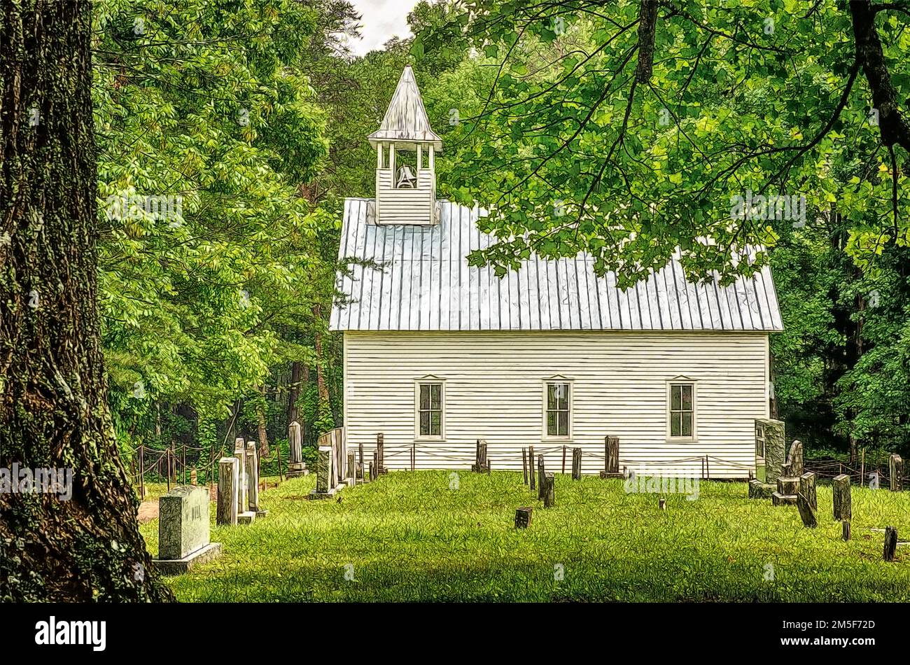 A lovely springtime photograph of the Cades Cove Methodist Church in ...