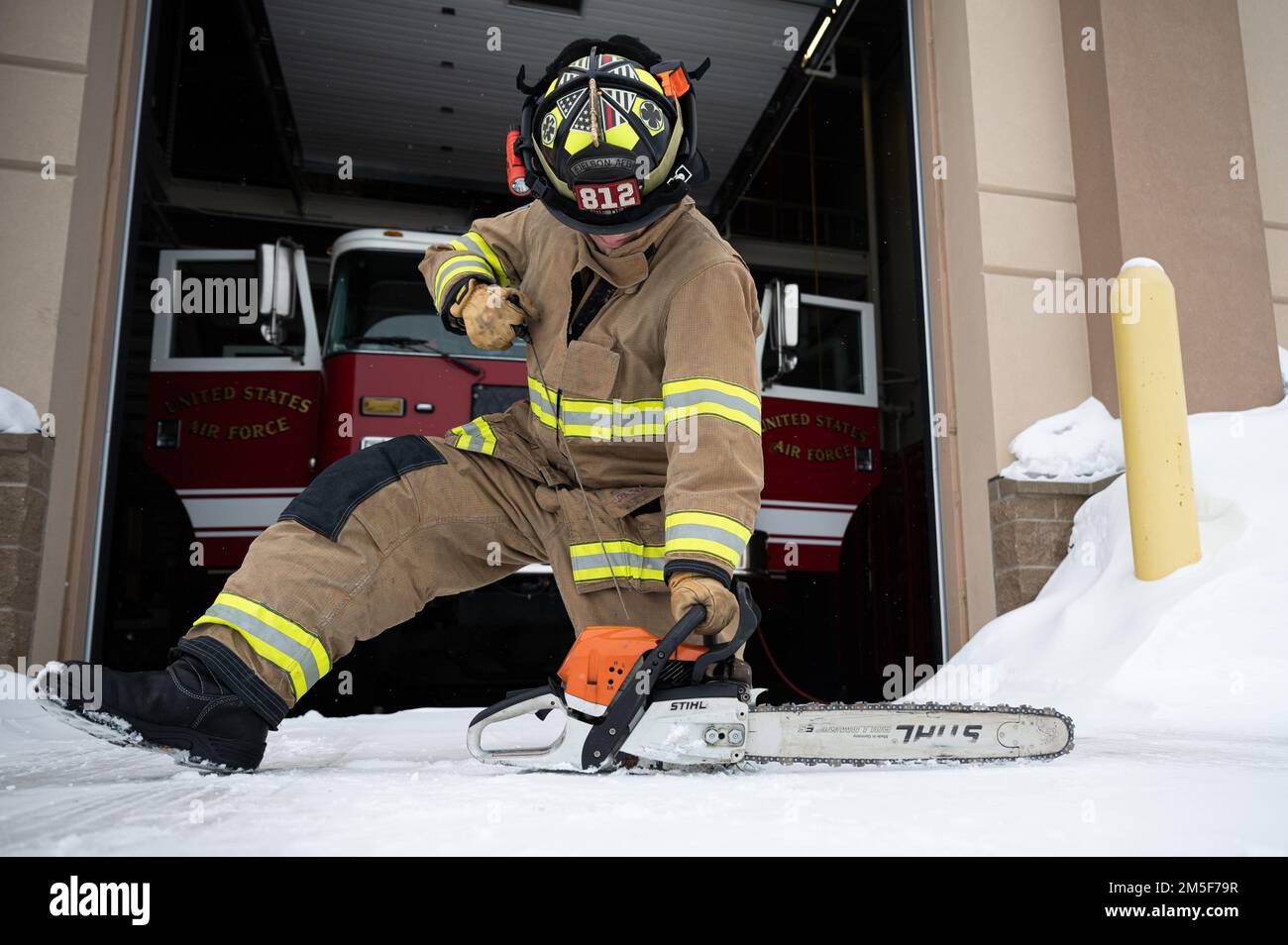 U.S. Air Force Senior Airman Tyler Gard, a 354th Civil Engineering ...