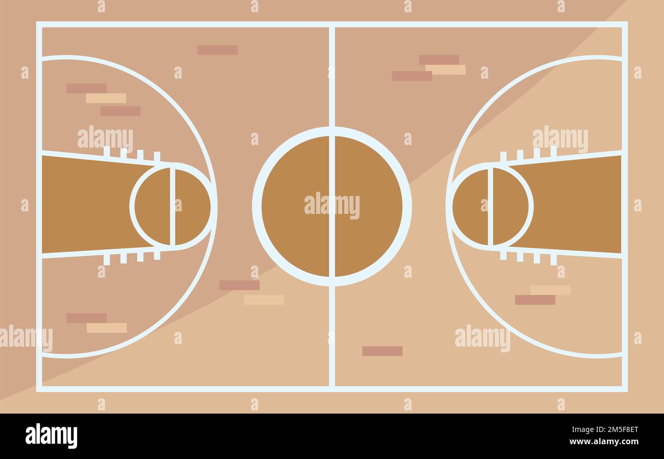 Vector wooden basketball court Cut Out Stock Images & Pictures - Alamy