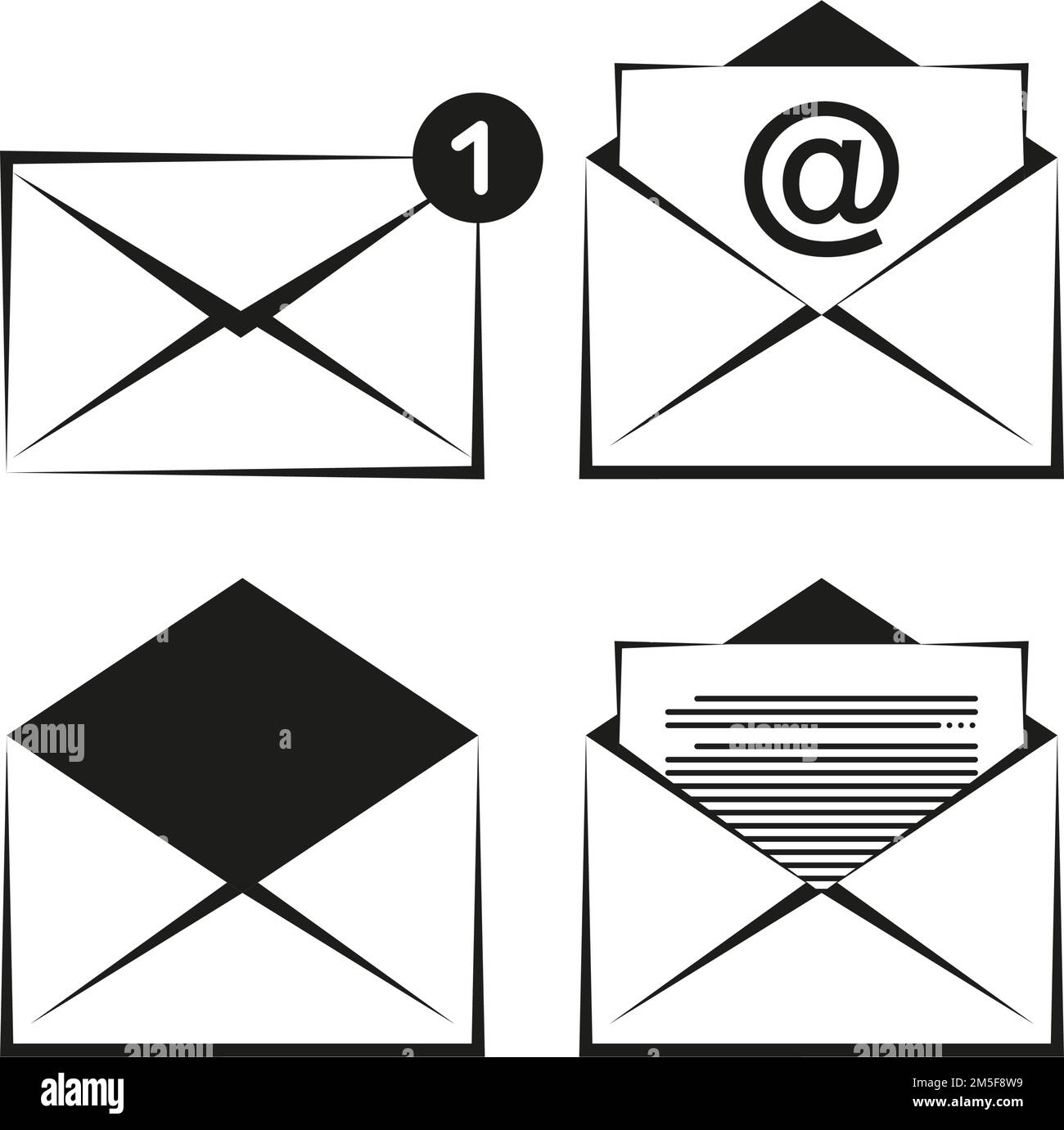 Mail icon set. E-mail icon. Mail envelope icon. Vector illustration ...