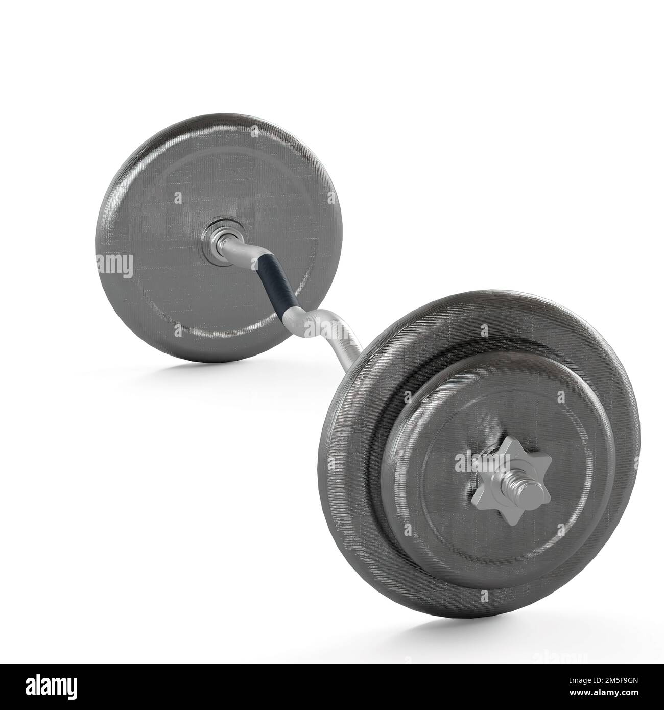 A 3D illustration of a Barbell isolated on a white background Stock ...
